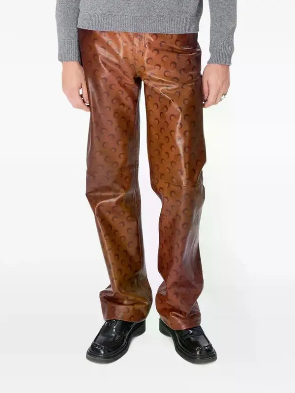 MARINE SERRE Moon Print Trousers - Brown