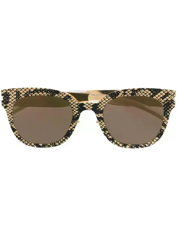 Mykita Python-print Wayfarer Frame Sunglasses - Gold