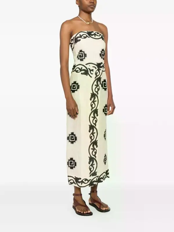 Johanna Ortiz Ancient Printed Midi Dress - Neutrals
