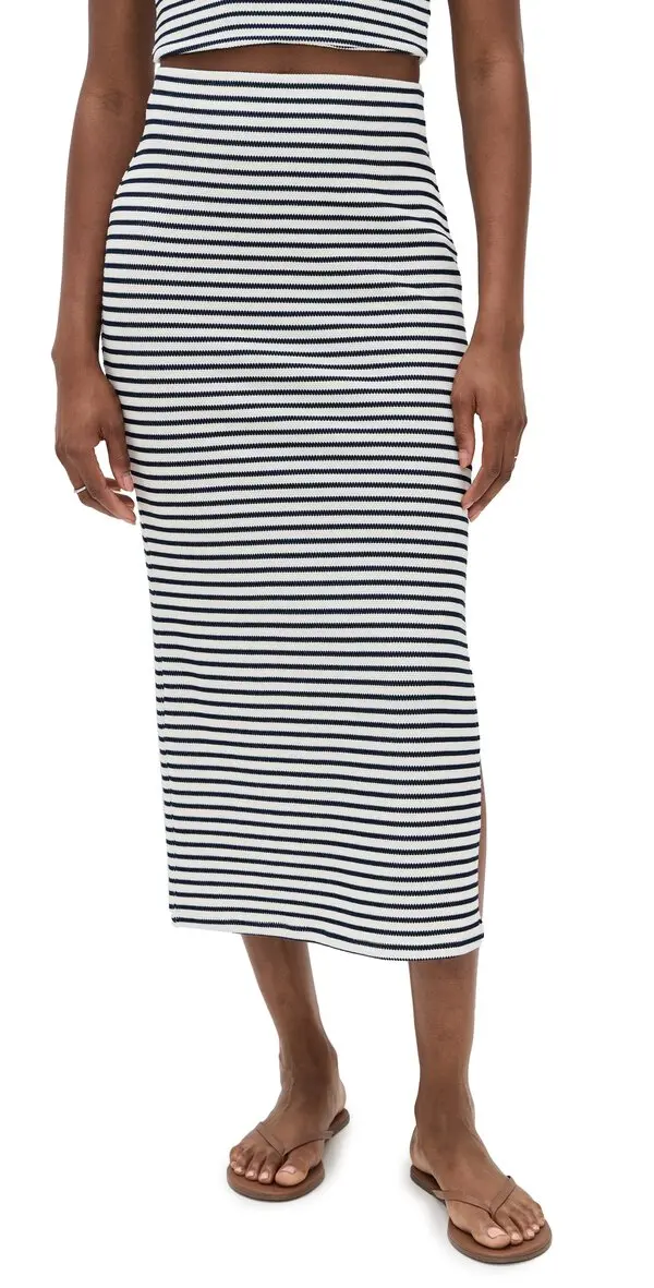 Z Supply Striped Knit Midi Skirt - Eclipse