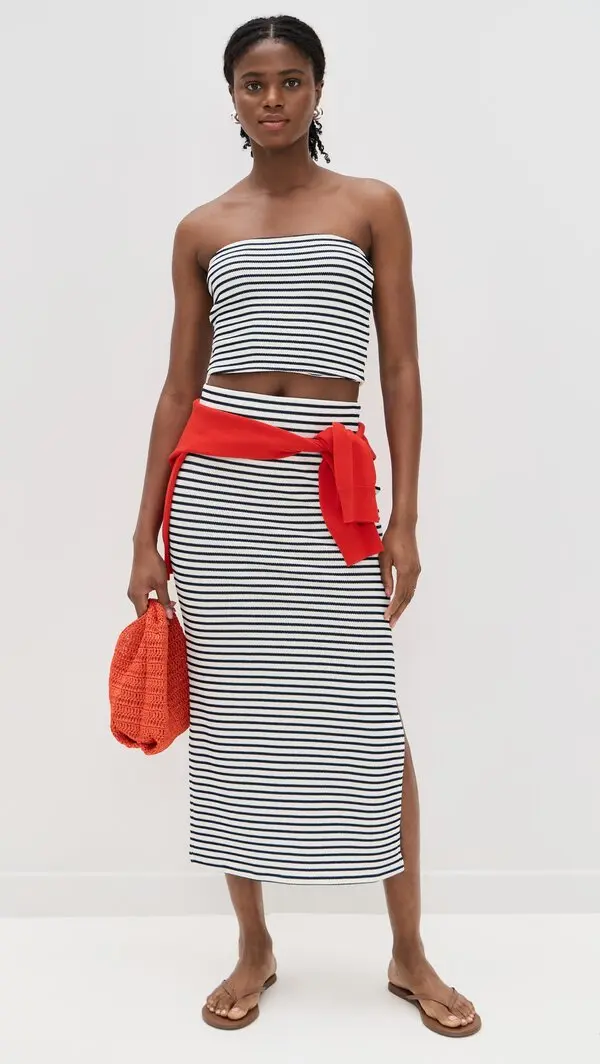 Z Supply Striped Knit Midi Skirt - Eclipse