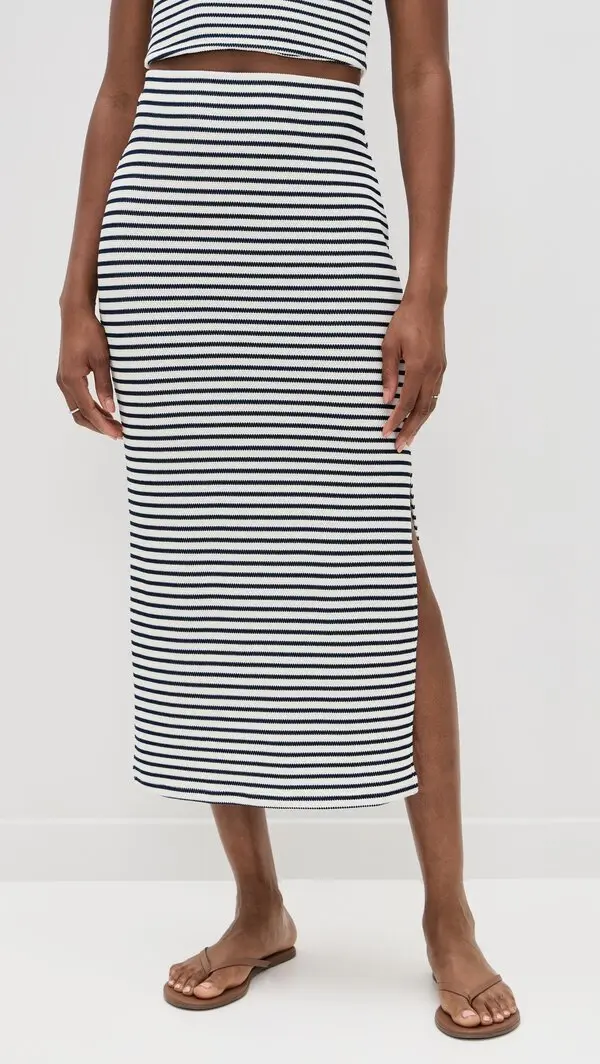 Z Supply Striped Knit Midi Skirt - Eclipse