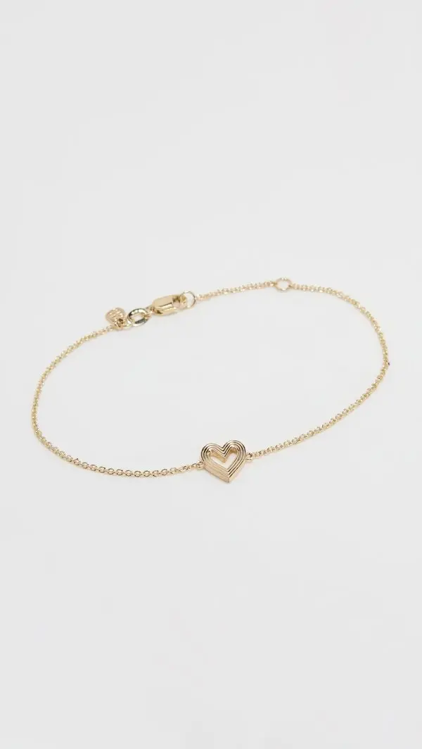 SYDNEY EVAN 14k Fluted Heart Bracelet