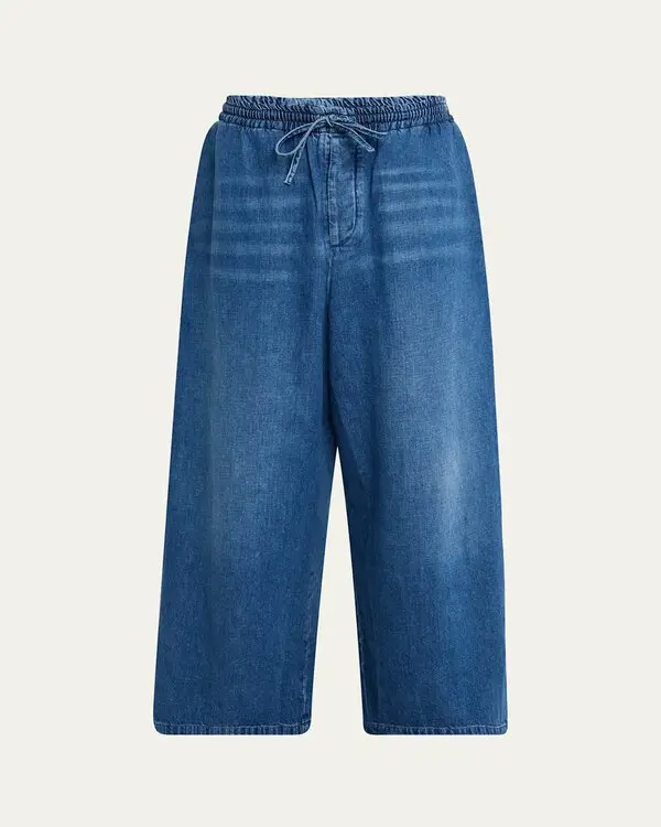 Loewe Washed Denim Stretch-waistband Pants