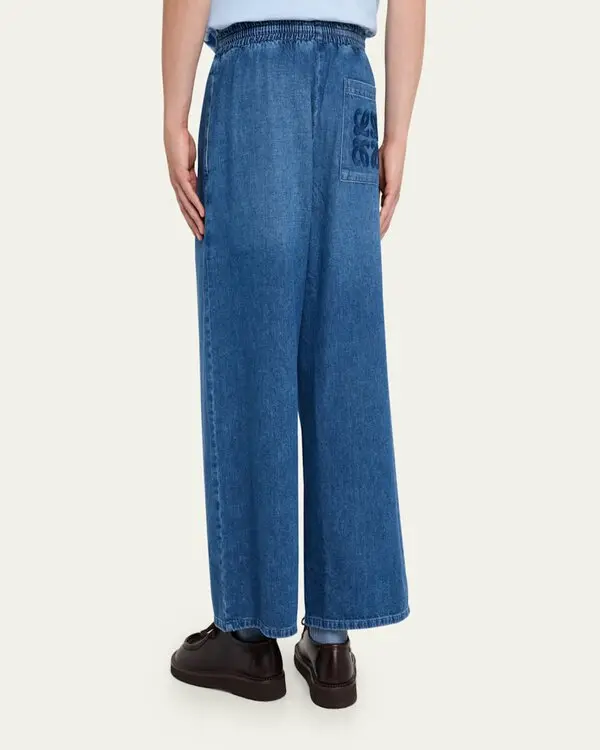 Loewe Washed Denim Stretch-waistband Pants