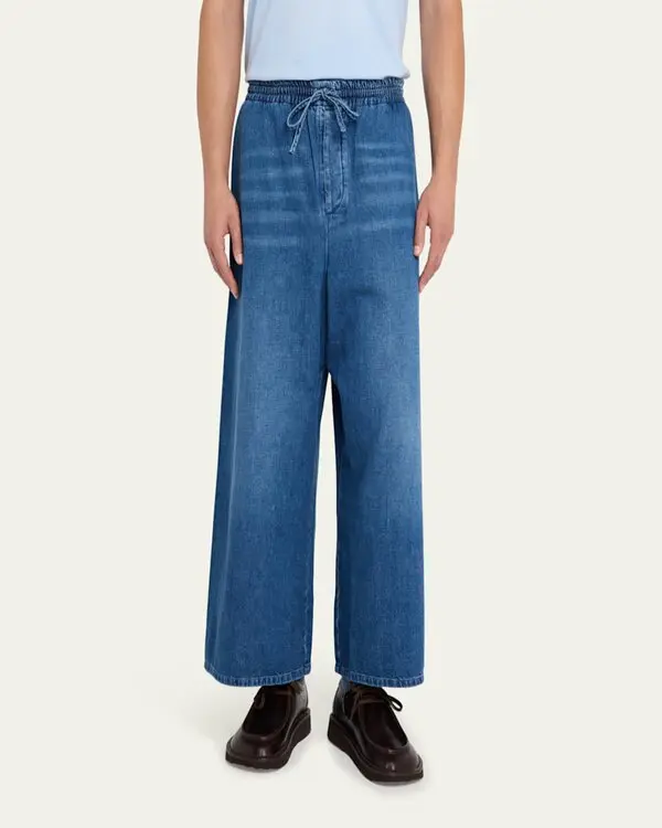 Loewe Washed Denim Stretch-waistband Pants