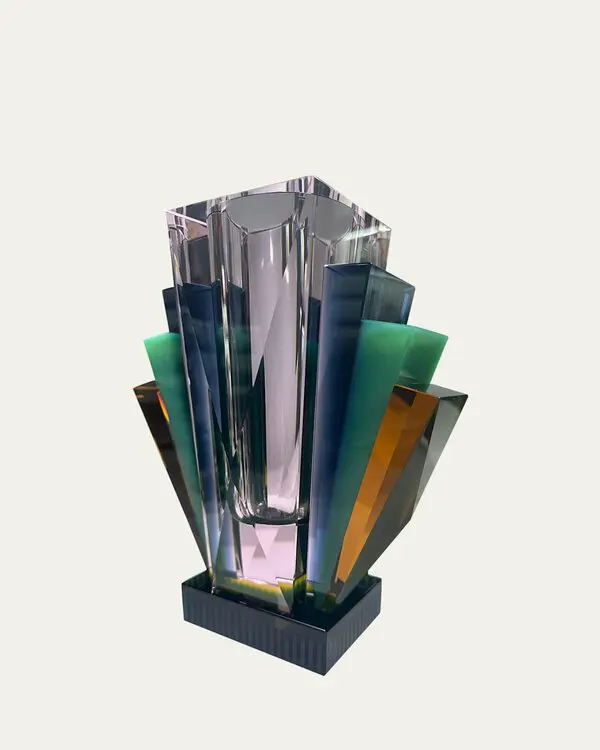 REFLECTIONS COPENHAGEN South Beach Crystal Vase, 9 - Multi