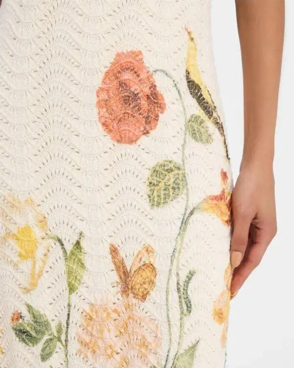 Cara Cara Orel Floral Crochet Knit Maxi Dress