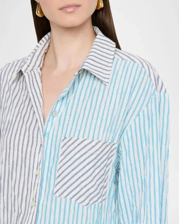 Finley Hilary Striped Button-down Shirt - Natural/na