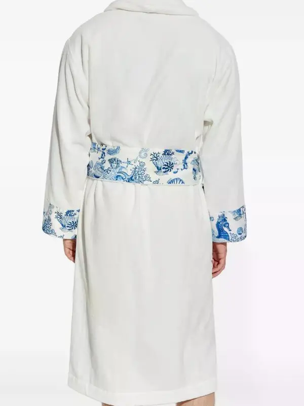Versace Floral-print Belted Robe