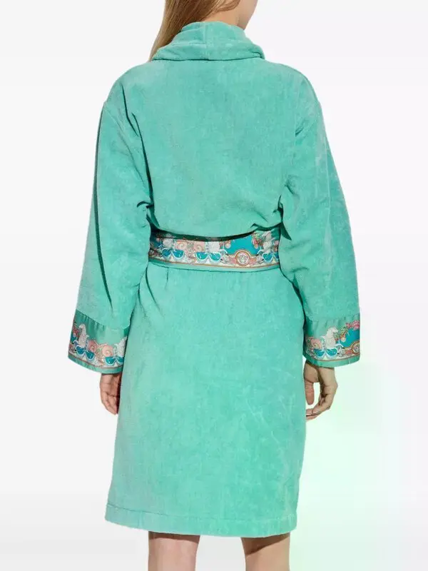 Versace Turquoise Embroidered Robe - Green