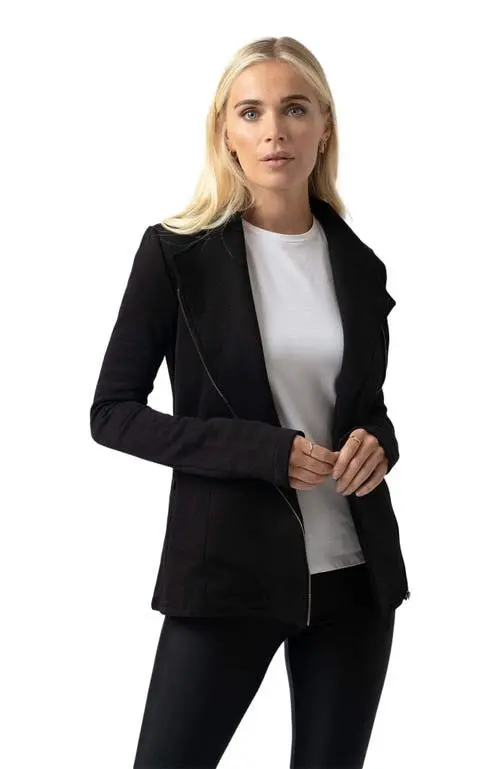SAINT + SOFIA Cotton Biker Jacket - Black