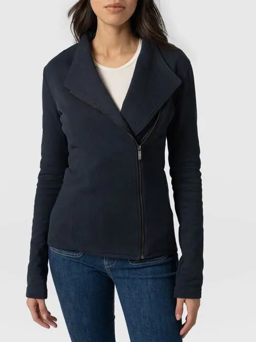 SAINT + SOFIA Cotton Biker Jacket - Navy