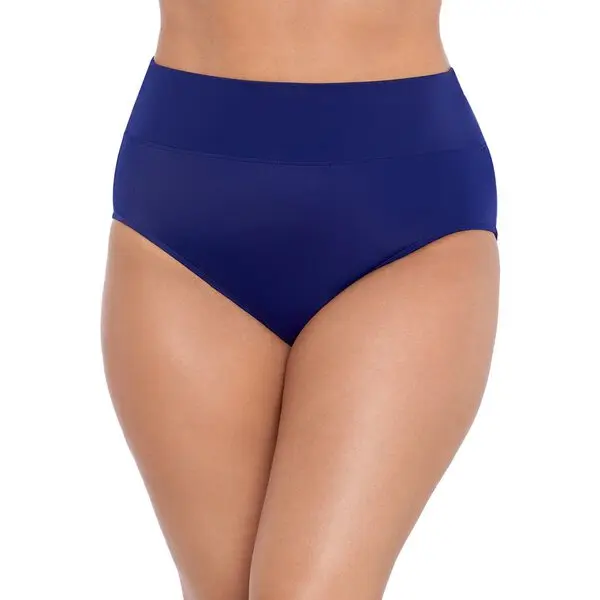 TRIMSHAPER Wide Waistband Yoke-top Swim Brief - Ink