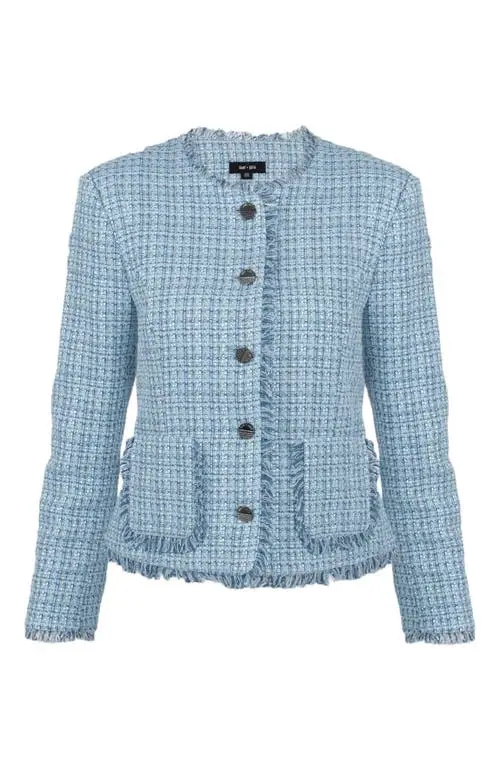 SAINT + SOFIA Ashby Boucle Jacket - Pale Blue