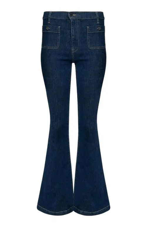 SAINT + SOFIA Bowie Stretch Flare Jeans - Navy