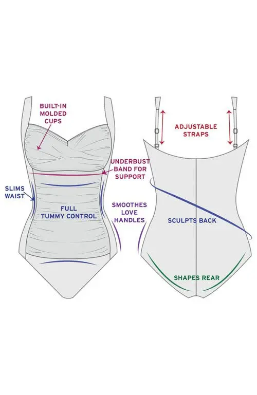 TRIMSHAPER Averi Sweetheart Neckline One-piece Swimsuit - Sidewinder