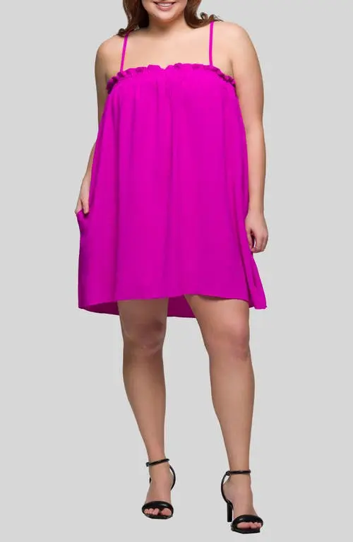 24SEVEN COMFORT APPAREL Jersey Shift Dress - Magenta