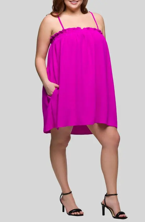 24SEVEN COMFORT APPAREL Jersey Shift Dress - Magenta