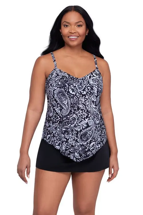 TRIMSHAPER Hank Handkerchief Tankini Swimsuit Top - Boho Classic