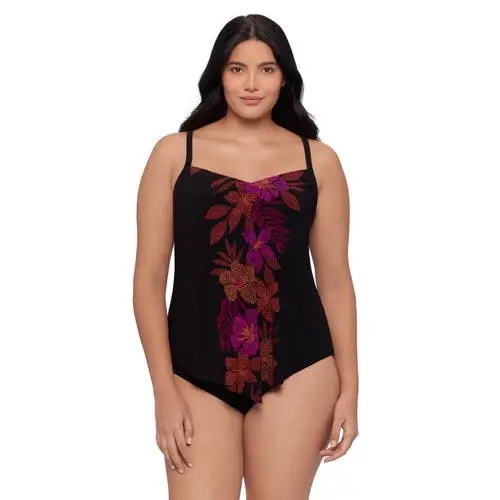 TRIMSHAPER Hank Tankini Swimsuit Top - Dappled Jungle