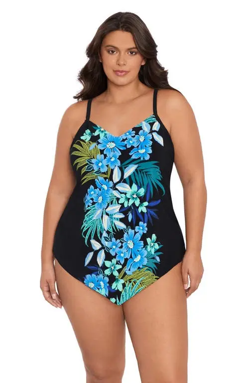 TRIMSHAPER Hank Tankini Swimsuit Top - Fern Delight