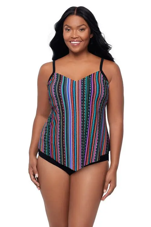 TRIMSHAPER Hank Handkerchief Tankini Swimsuit Top - Line It Up