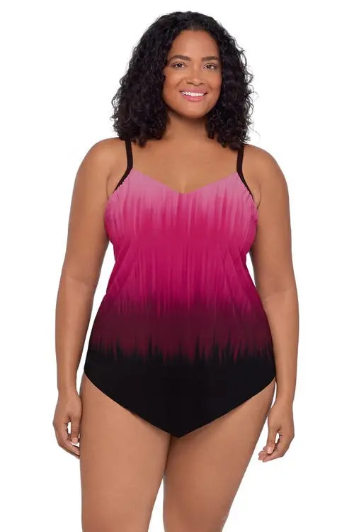 TRIMSHAPER Hank Handkerchief Tankini Swimsuit Top - Rose Ombre