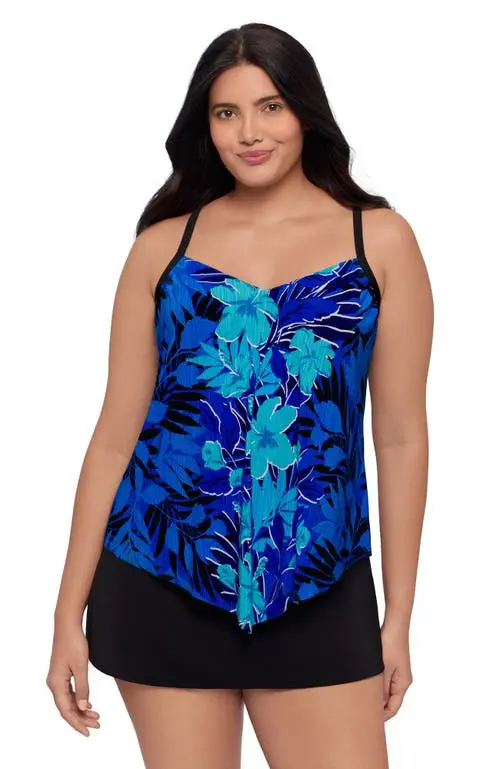 TRIMSHAPER Hank Handkerchief Tankini Swimsuit Top - Tropic Zone