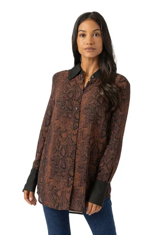 SAINT + SOFIA Madison Snake Print Shirt