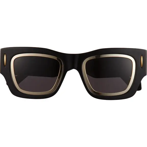 Loewe Geometric Sunglasses - Shiny Black / Smoke