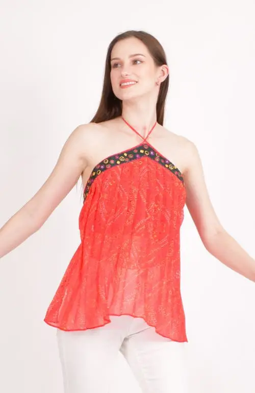 RAAS Embroidered Halter Top