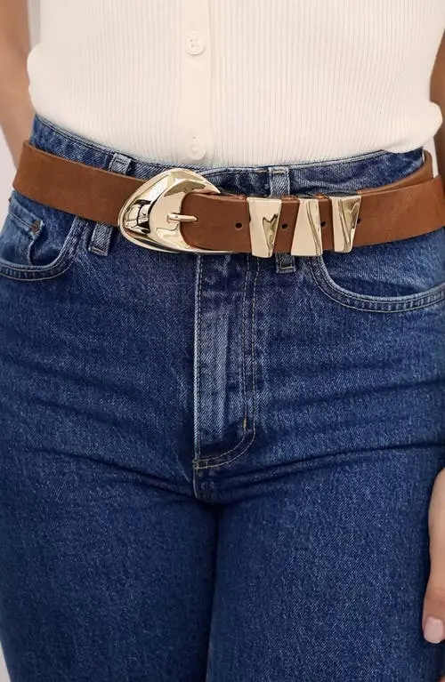 Ettika Western Leather Belt - Mocha
