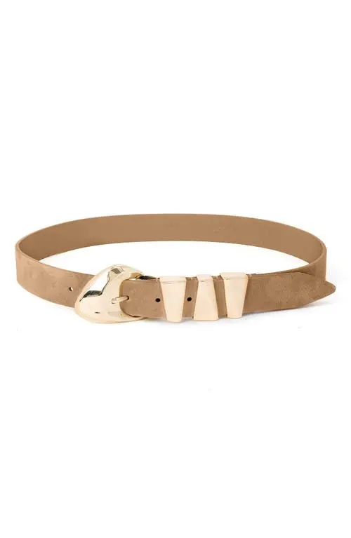 Ettika Western Leather Belt - Shiitake And Gold