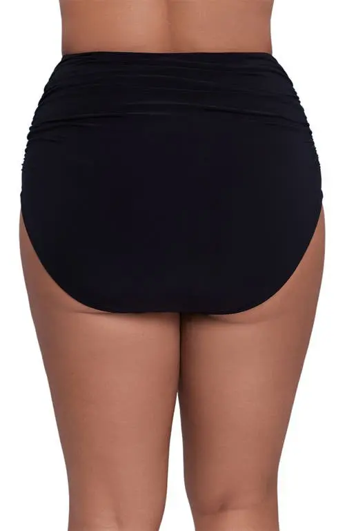 TRIMSHAPER High-waist Shirred Swim Brief - Black