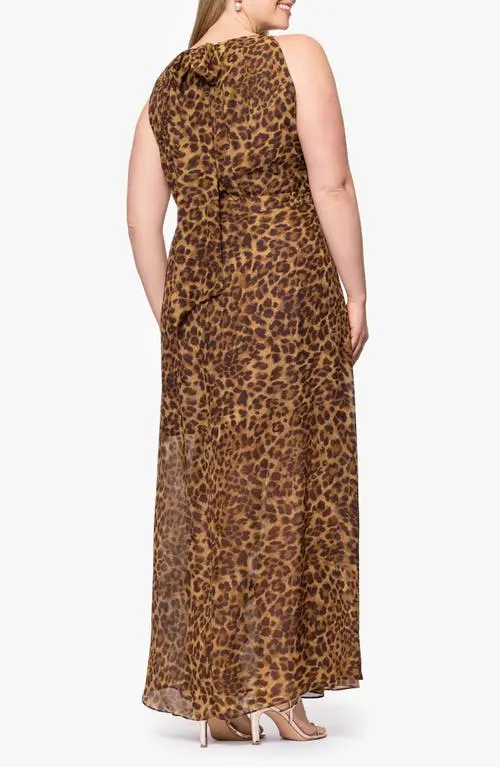 Betsy & Adam Cheetah Print Flutter Dress