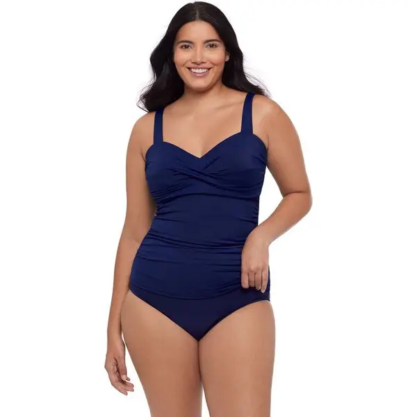 TRIMSHAPER Ava Underwire Tankini Swimsuit Top - Ink