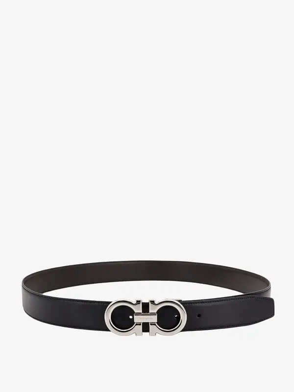 FERRAGAMO Leather Belt - Black
