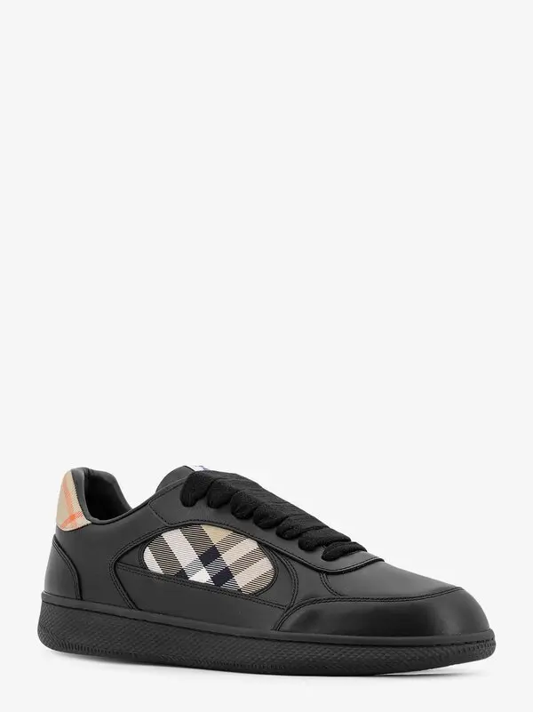 Burberry Leather Low-top Sneakers With Check Inserts