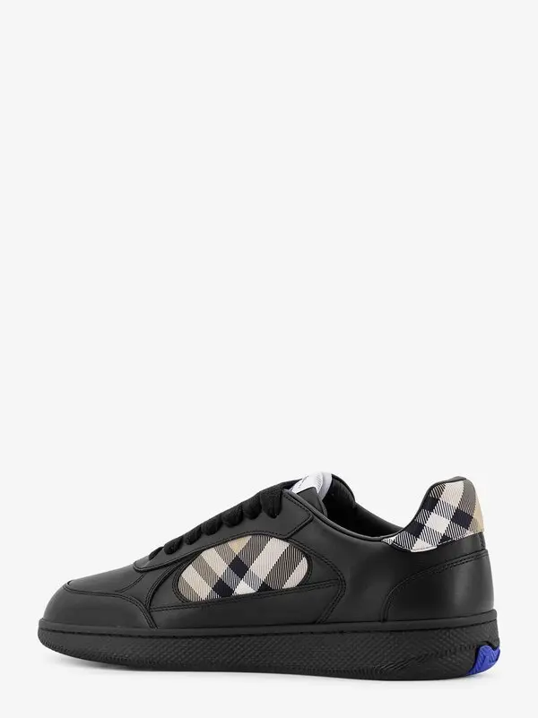 Burberry Leather Low-top Sneakers With Check Inserts