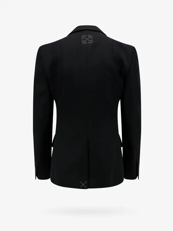Off White Virgin Wool Blazer With Off Patch