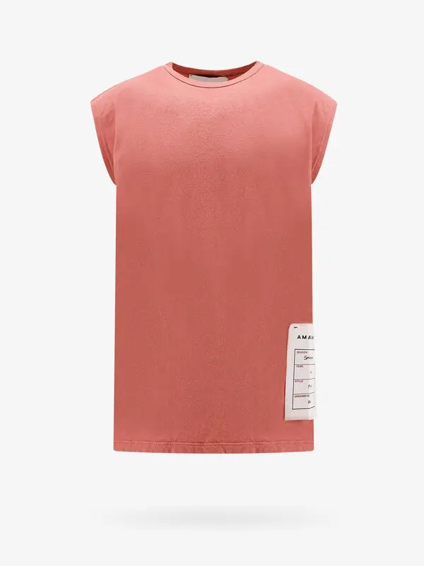 AMARANTO Cotton And Linen Top With Logoed Label - Pink