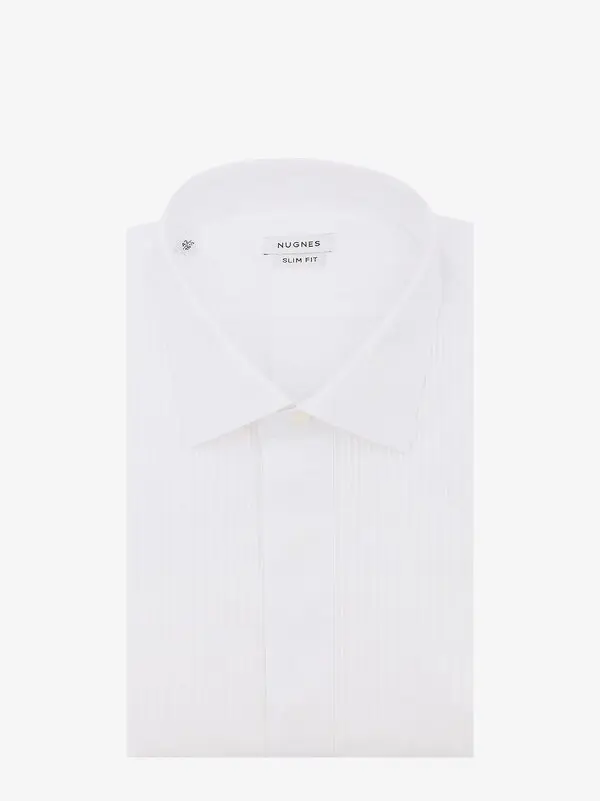 NUGNES 1920 Cotton Shirt With Plastron - White