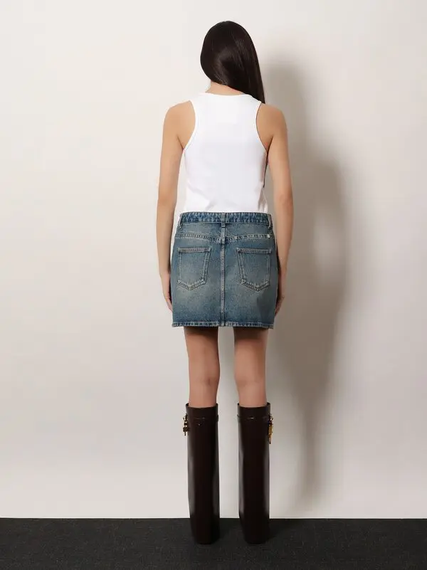 Givenchy Denim Skirt With 4g Chain