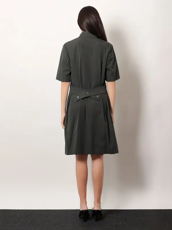 Burberry Cotton Blend Shirt Dress With Embroidery