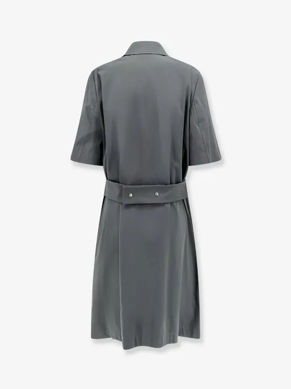 Burberry Cotton Blend Shirt Dress With Embroidery