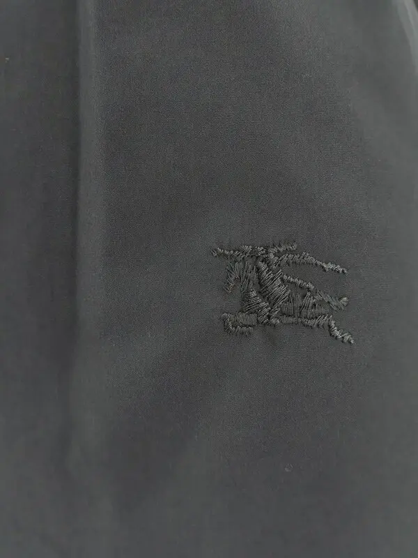 Burberry Cotton Blend Shirt Dress With Embroidery