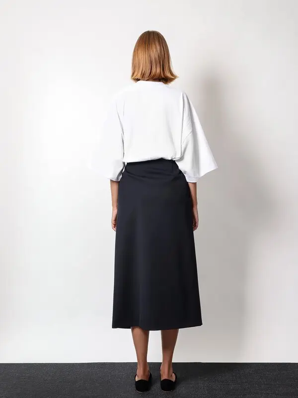 THE ROW Virgin Wool Midi Wrap Skirt