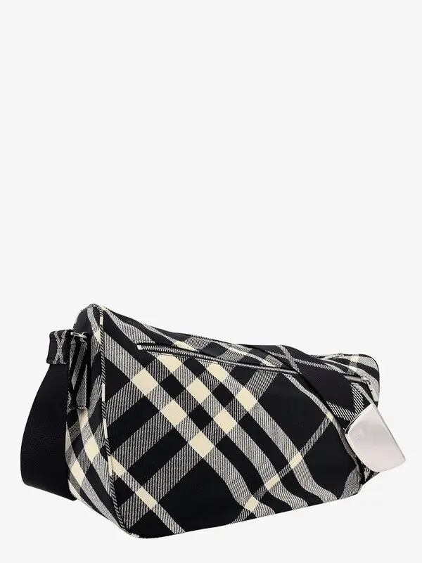 Burberry Check Jacquard Messenger Bag - Black