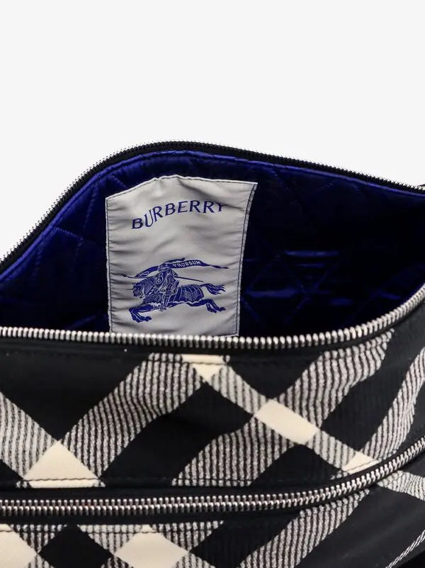 Burberry Check Jacquard Messenger Bag - Black